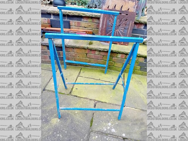 Folding steel trestles
